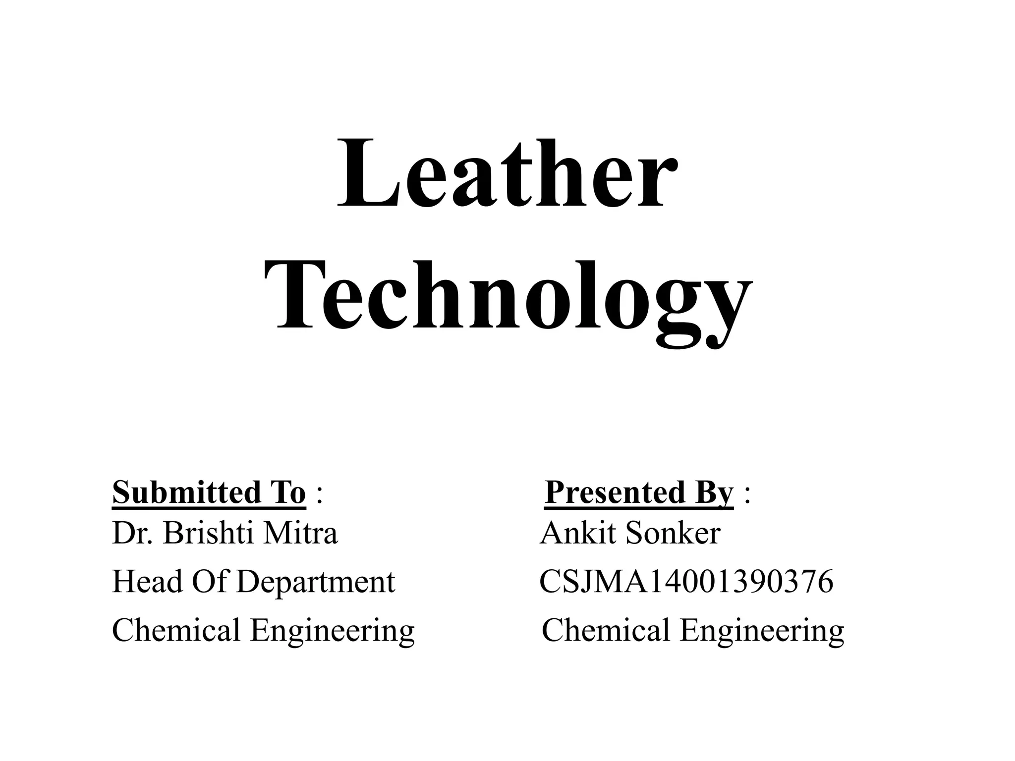 Leather technology 1 | PPTX