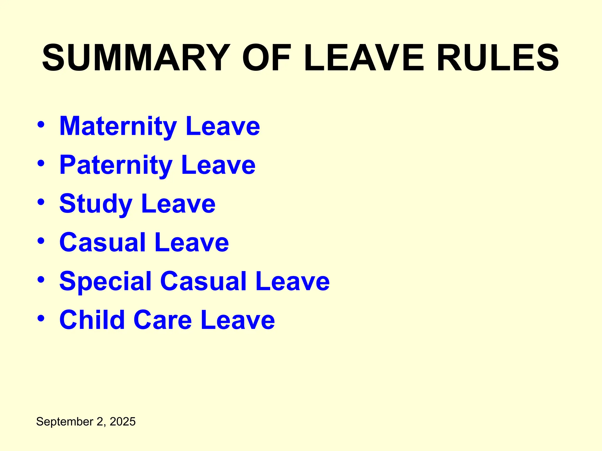 Leave rules-leave management-Leave rules-leave management | PPT