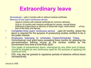 Leave-rules for employees of all central emplooyees | PPT