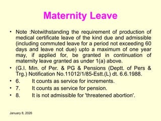 Leave-rules for employees of all central emplooyees | PPT