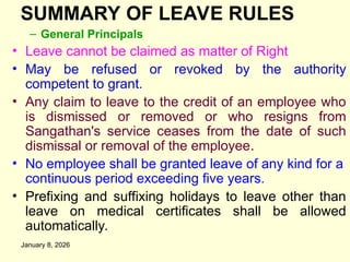 Leave-rules for employees of all central emplooyees | PPT