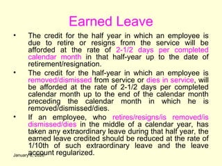 Leave-rules for employees of all central emplooyees | PPT