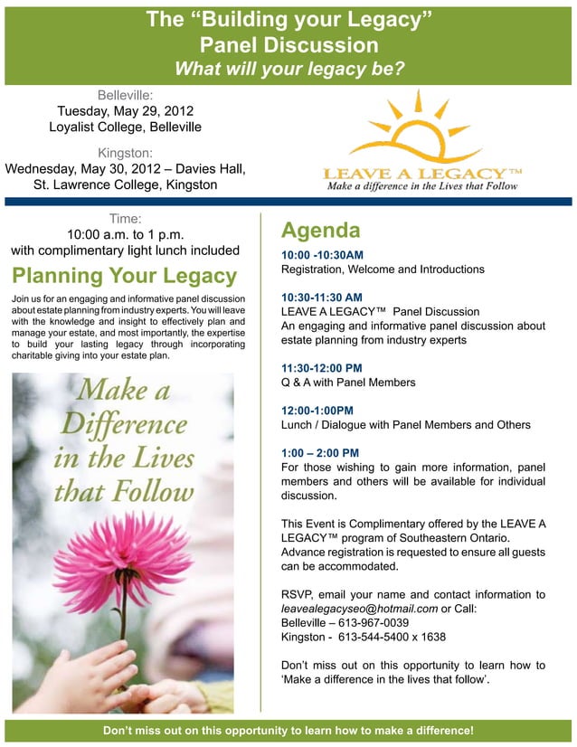 Leave a Legacy May 2012 flyer | PDF