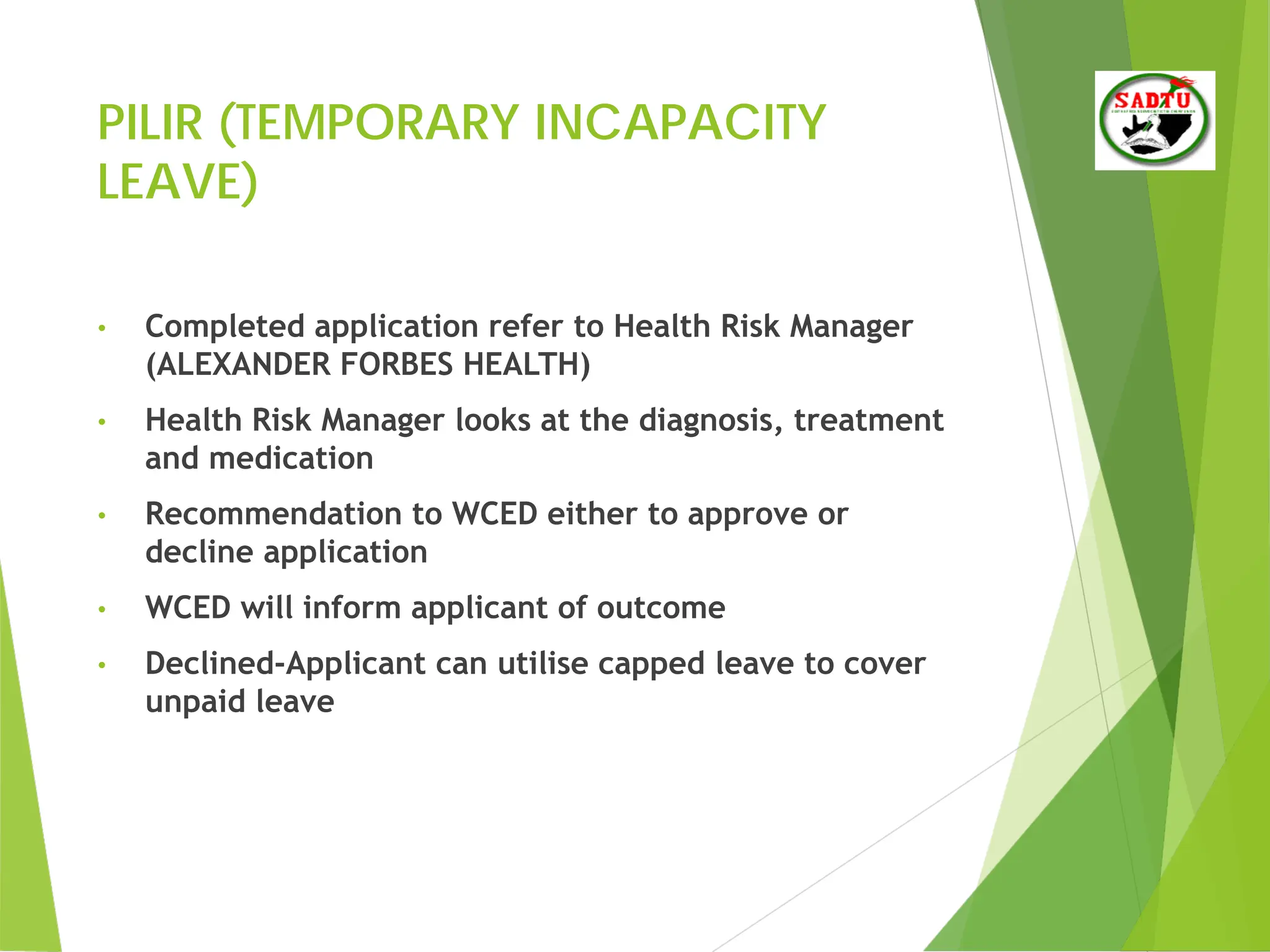 Leave Dispensation in Education, Jacques Adams, SADTU.pdf