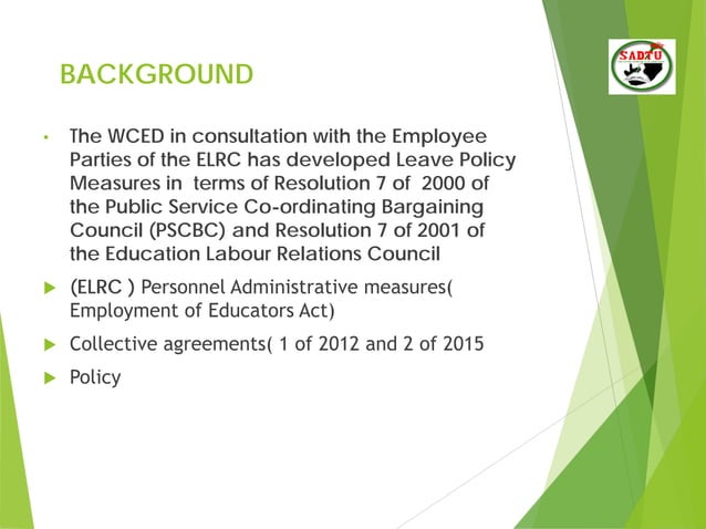 Leave Dispensation in Education, Jacques Adams, SADTU.pdf