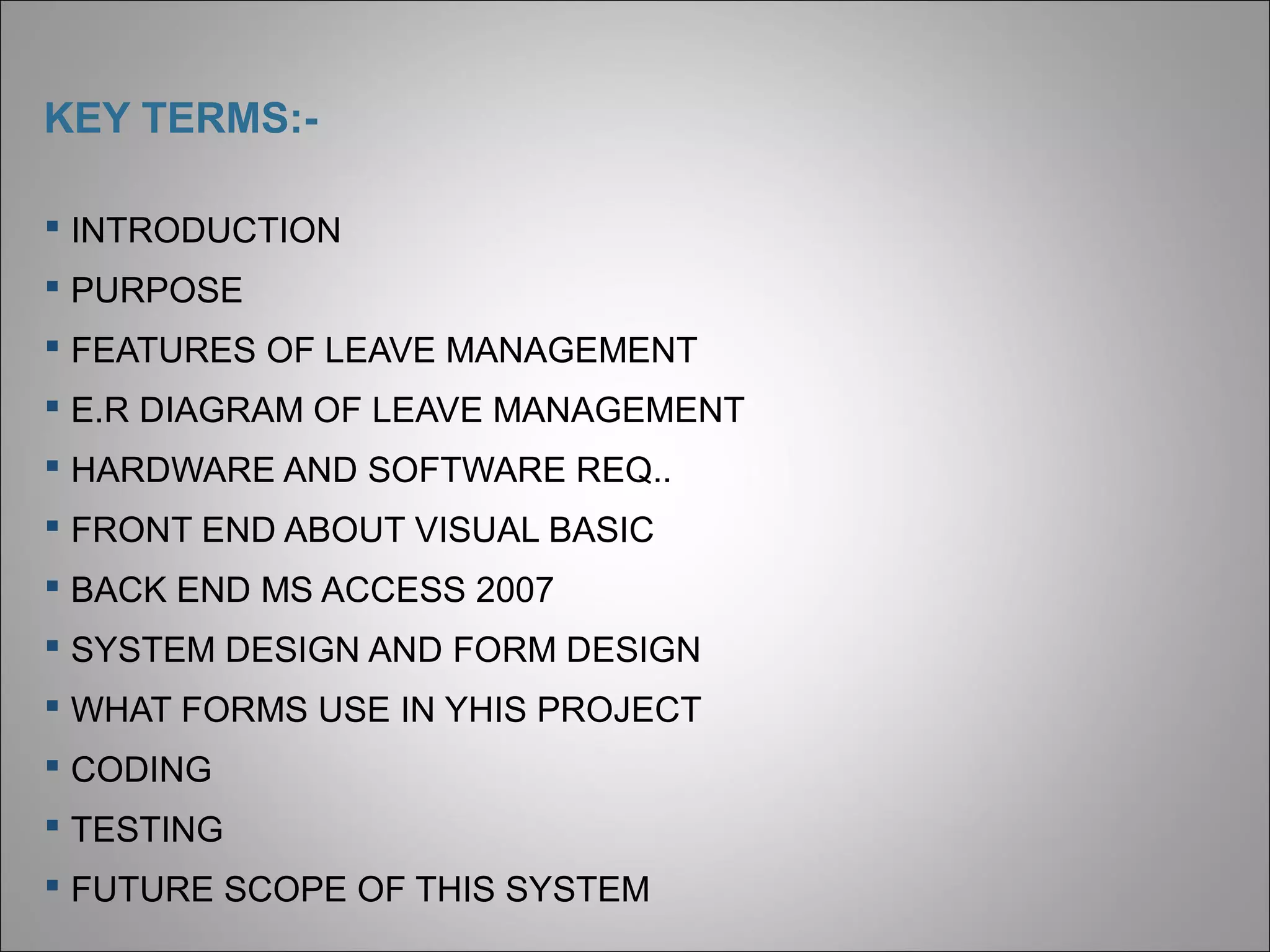 Leave management ppt made by krishna ballabh gupta | PPT