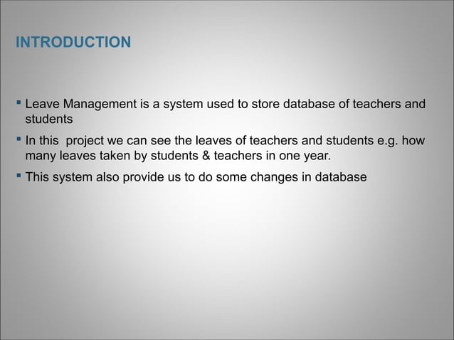 Leave management ppt made by krishna ballabh gupta | PPT