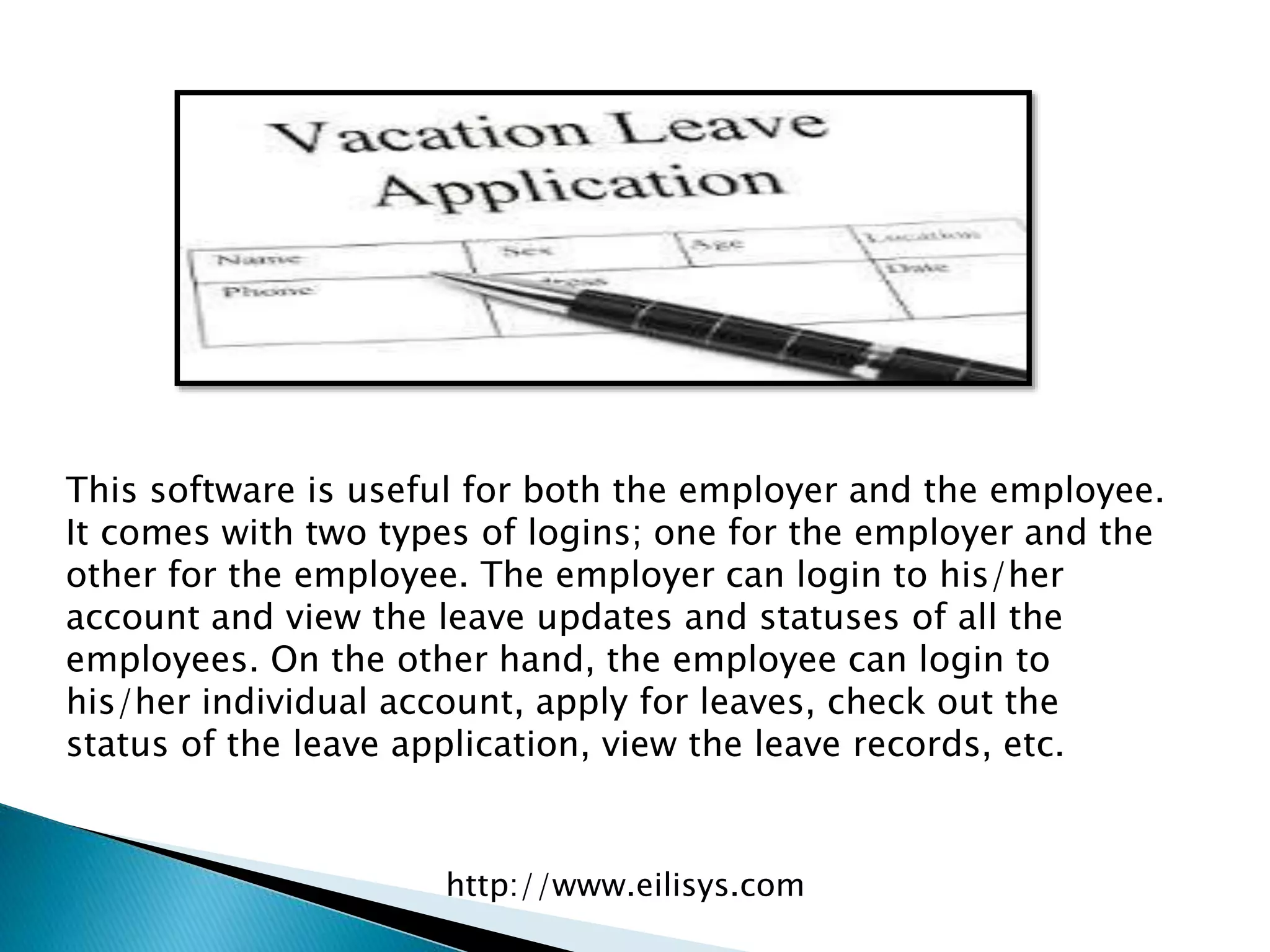 Leave management software | PPTX | Computer Software and Applications ...