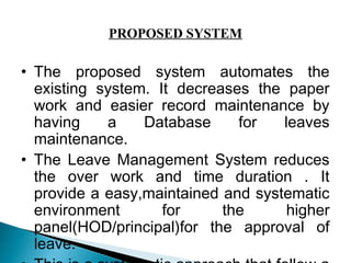 Leave management system | PPT