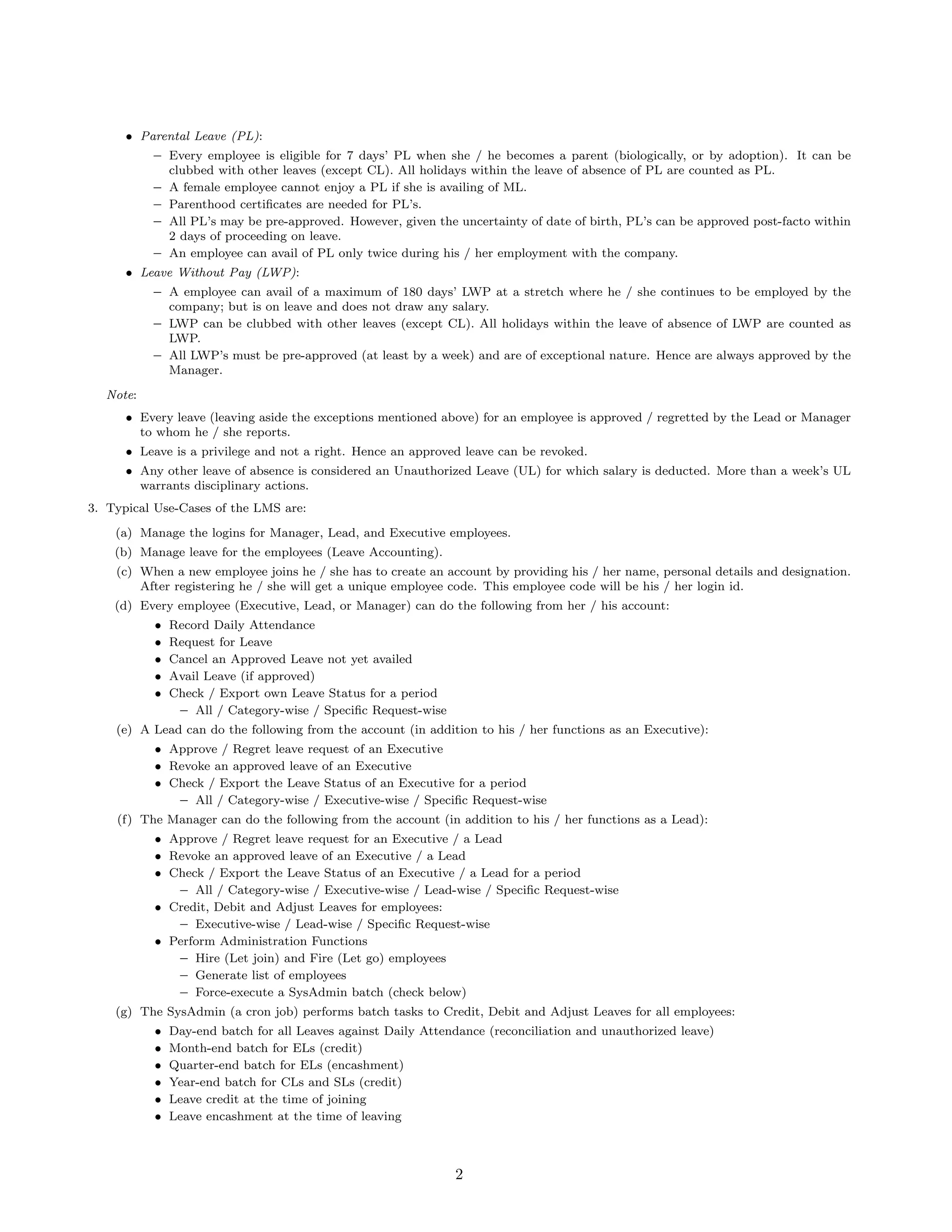 Leave management system | PDF