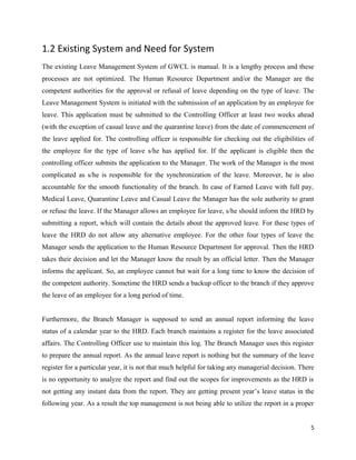 Leave management system chp 1 4 | DOC