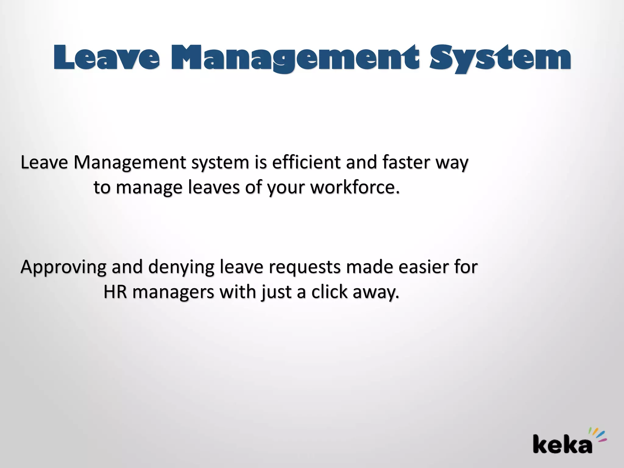 Leave management system - Keka | PDF
