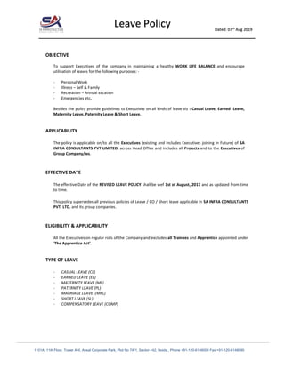 Leave policy 07 aug 20193 | PDF