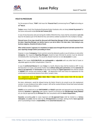 Leave policy 07 aug 20193 | PDF