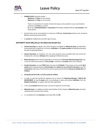 Leave policy 07 aug 20193 | PDF