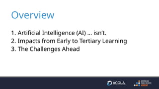 (Generative) AI and its impact on Education | PPTX