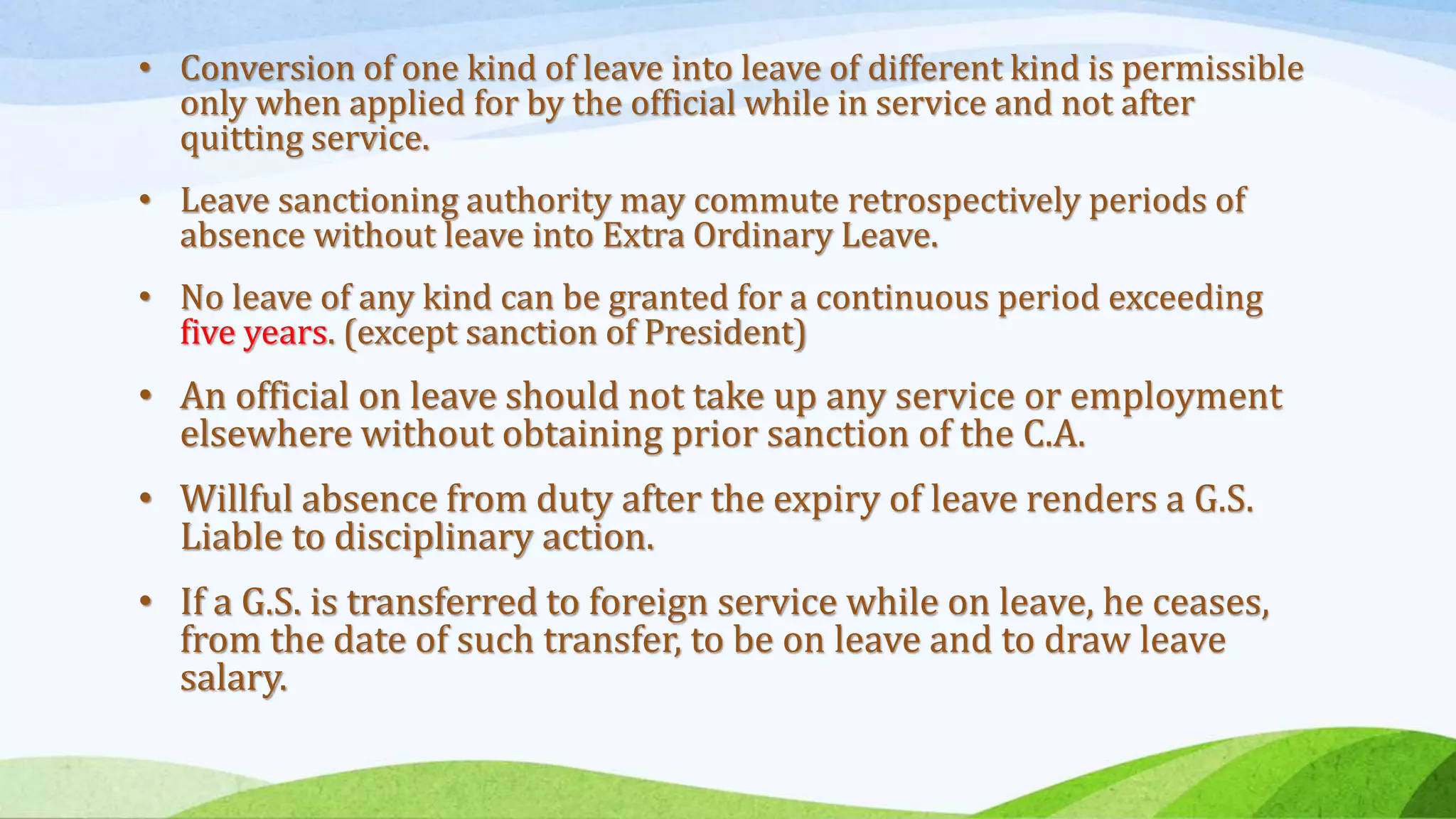 Leave rules | PPTX
