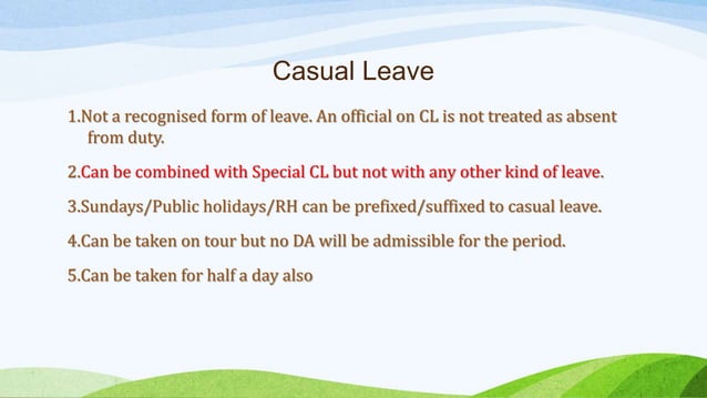 Leave rules | PPTX | Law