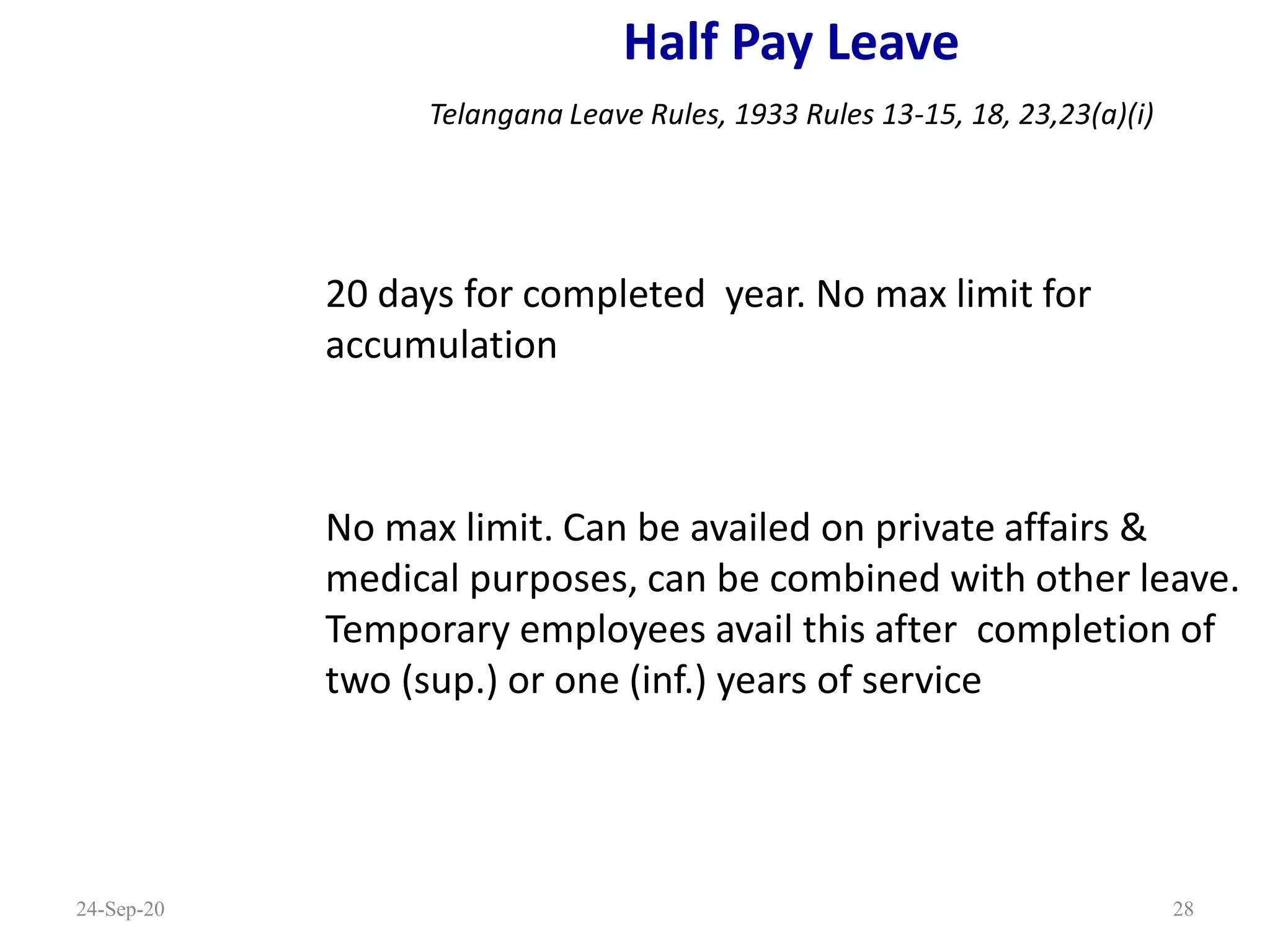 LEAVE RULES of telangana state government employeespdf | PDF
