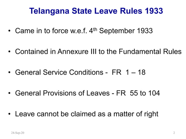 LEAVE RULES of telangana state government employeespdf | PDF
