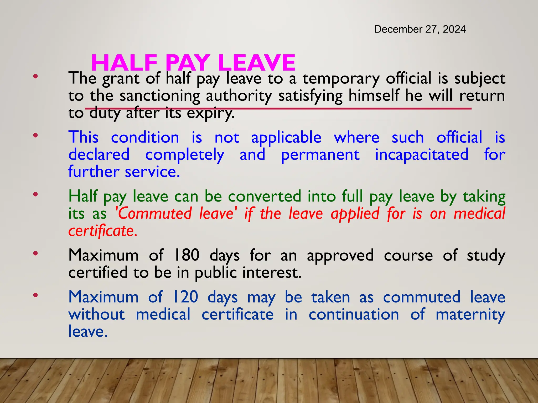 leave rules for govt employees haryana.ppt
