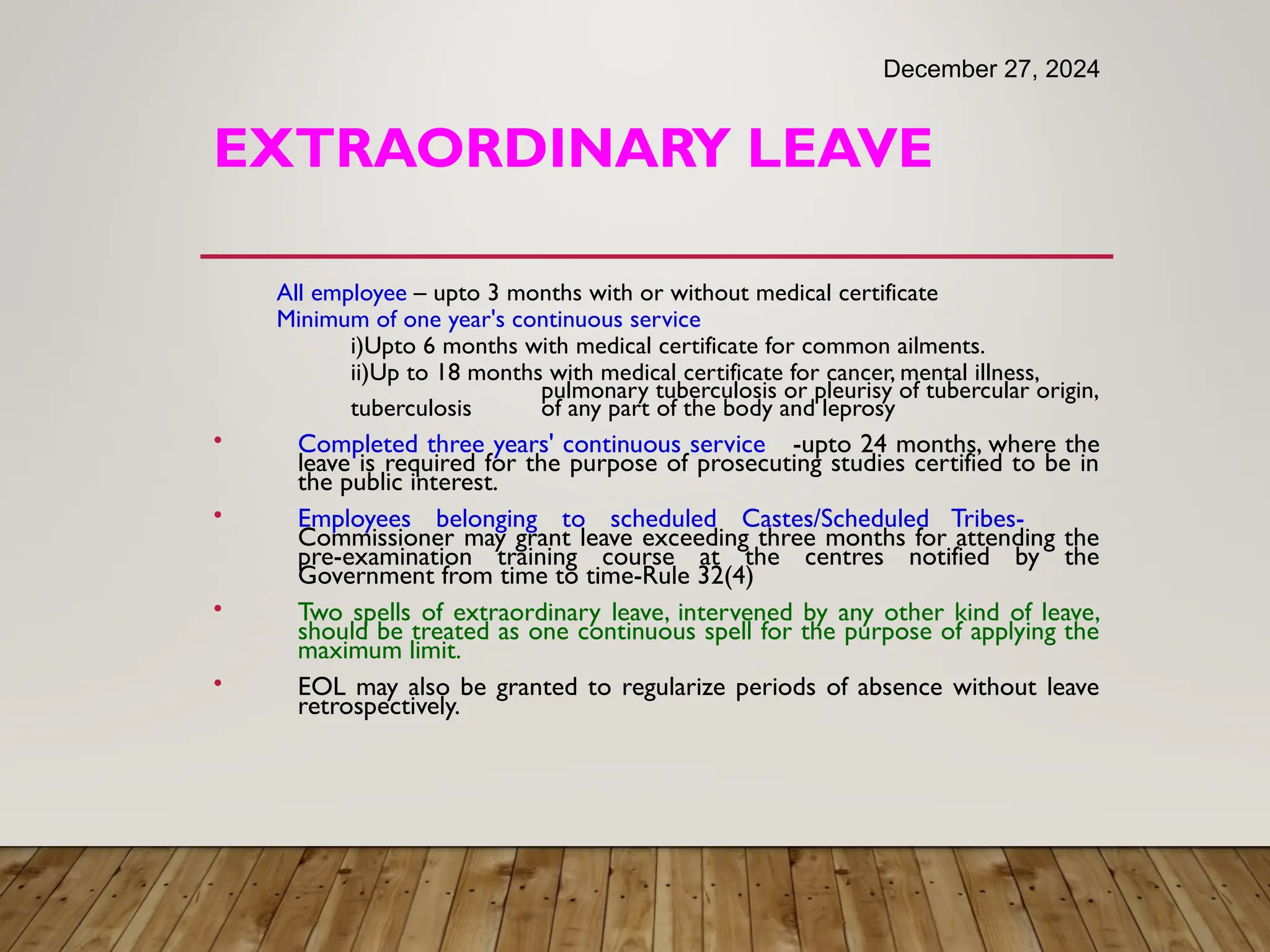 leave rules for govt employees haryana.ppt