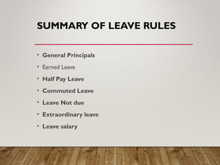 leave rules for govt employees haryana.ppt