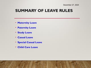 leave rules for govt employees haryana.ppt