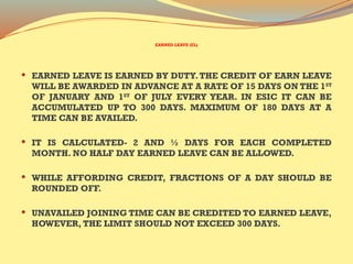 leave rules by the esic organisation.pptx