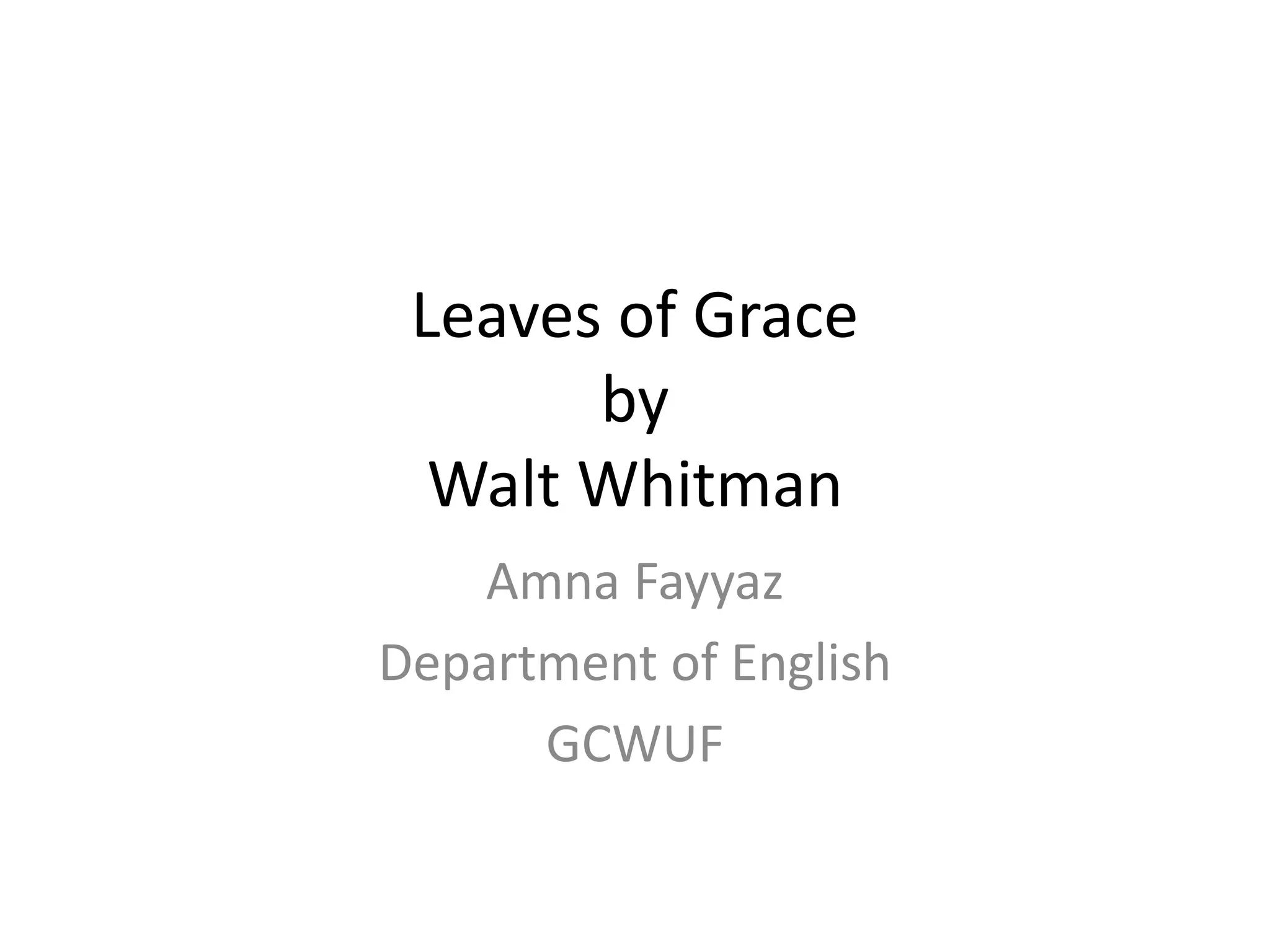 Leaves of grace | PPTX