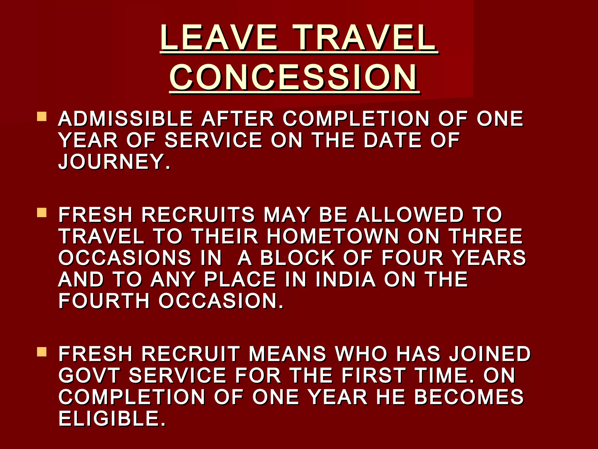 Leave travel concession | PPT