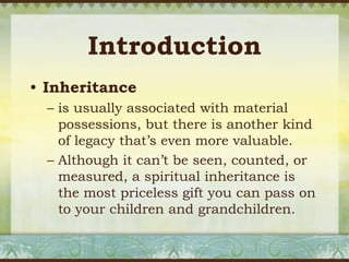 Leaving a Godly Inheritance | PPT