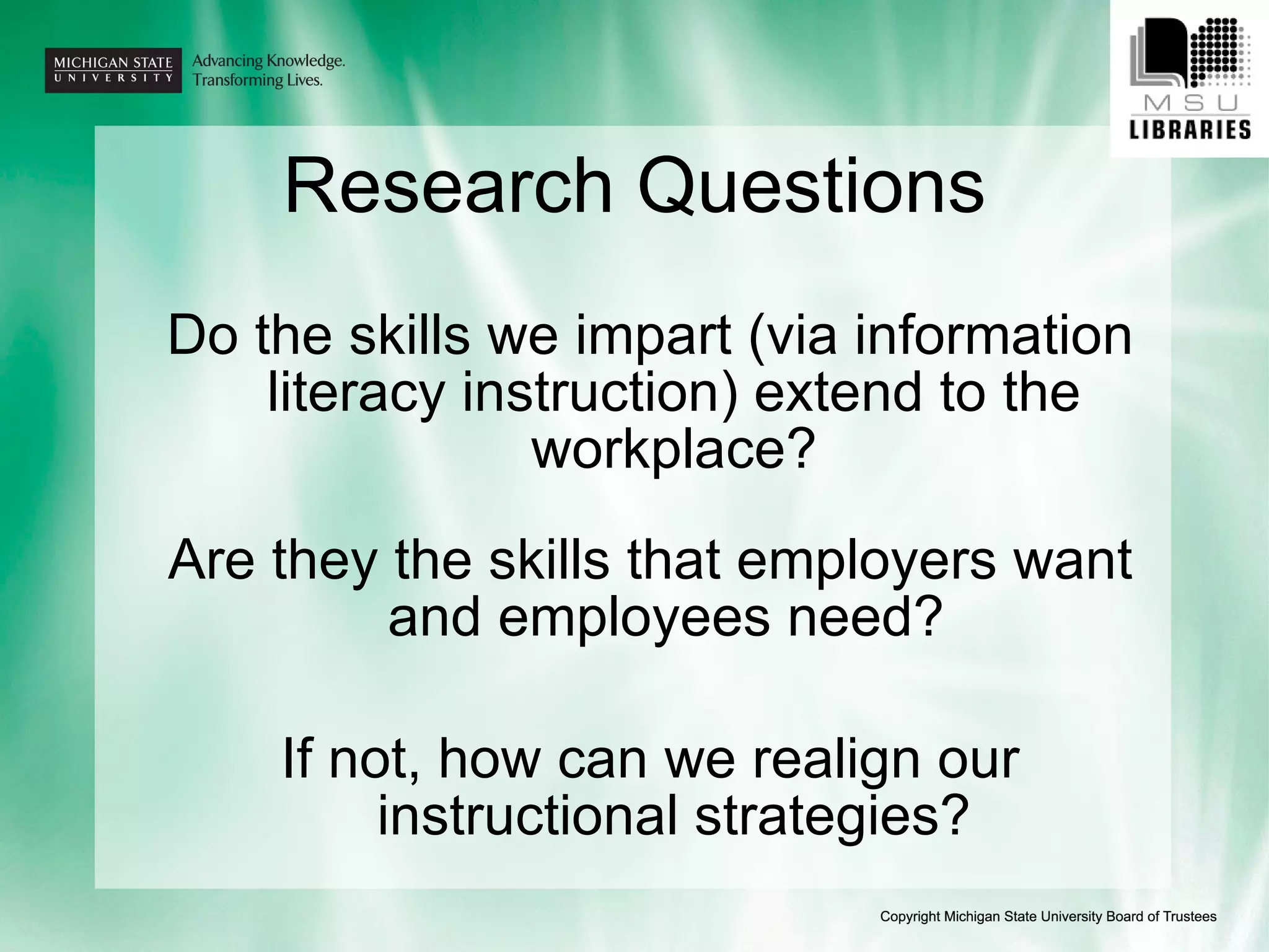 Information Literacy in the Workplace | PPT