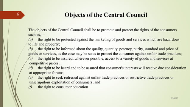 consumer protection council and their rights | PPTX