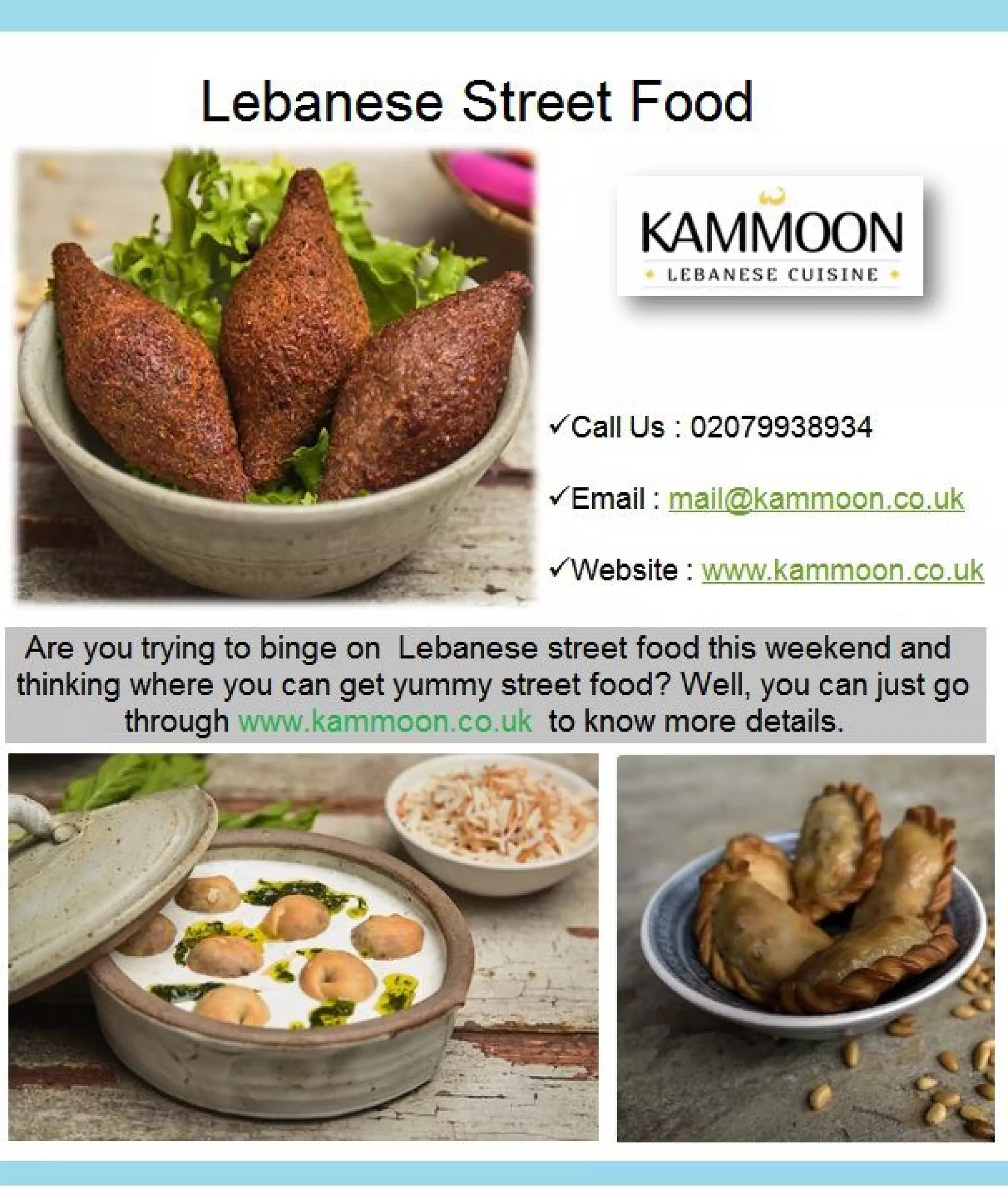 Lebanese Street Food - www.kammoon.co.uk