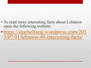 Lebanon Facts Activity | PPT