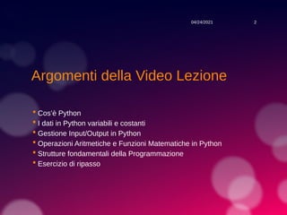 Le basi di Pytthon 3 - Fondamenti n.1 | PPT