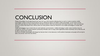 mobile technologies and the SLICS environment | PPT