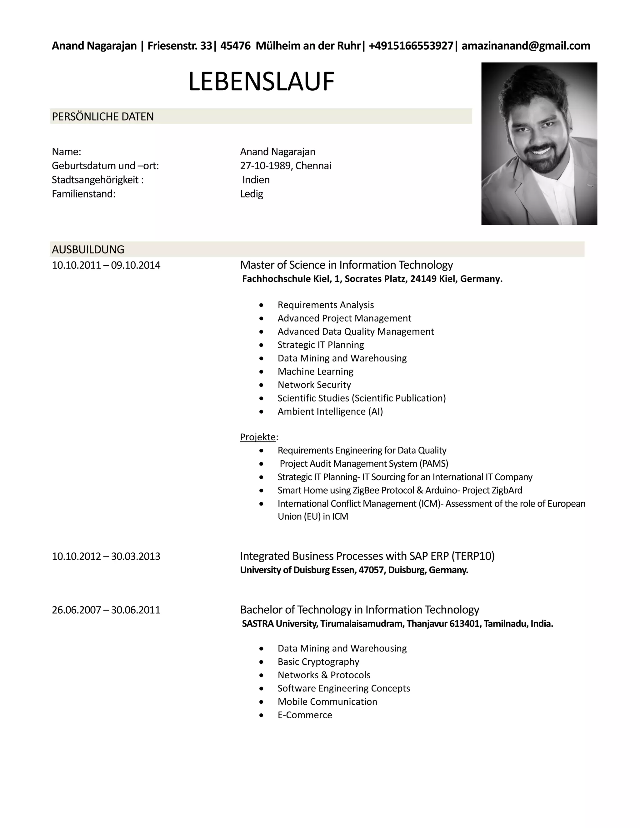 Lebenslauf | PDF | Computer Software and Applications | Computing