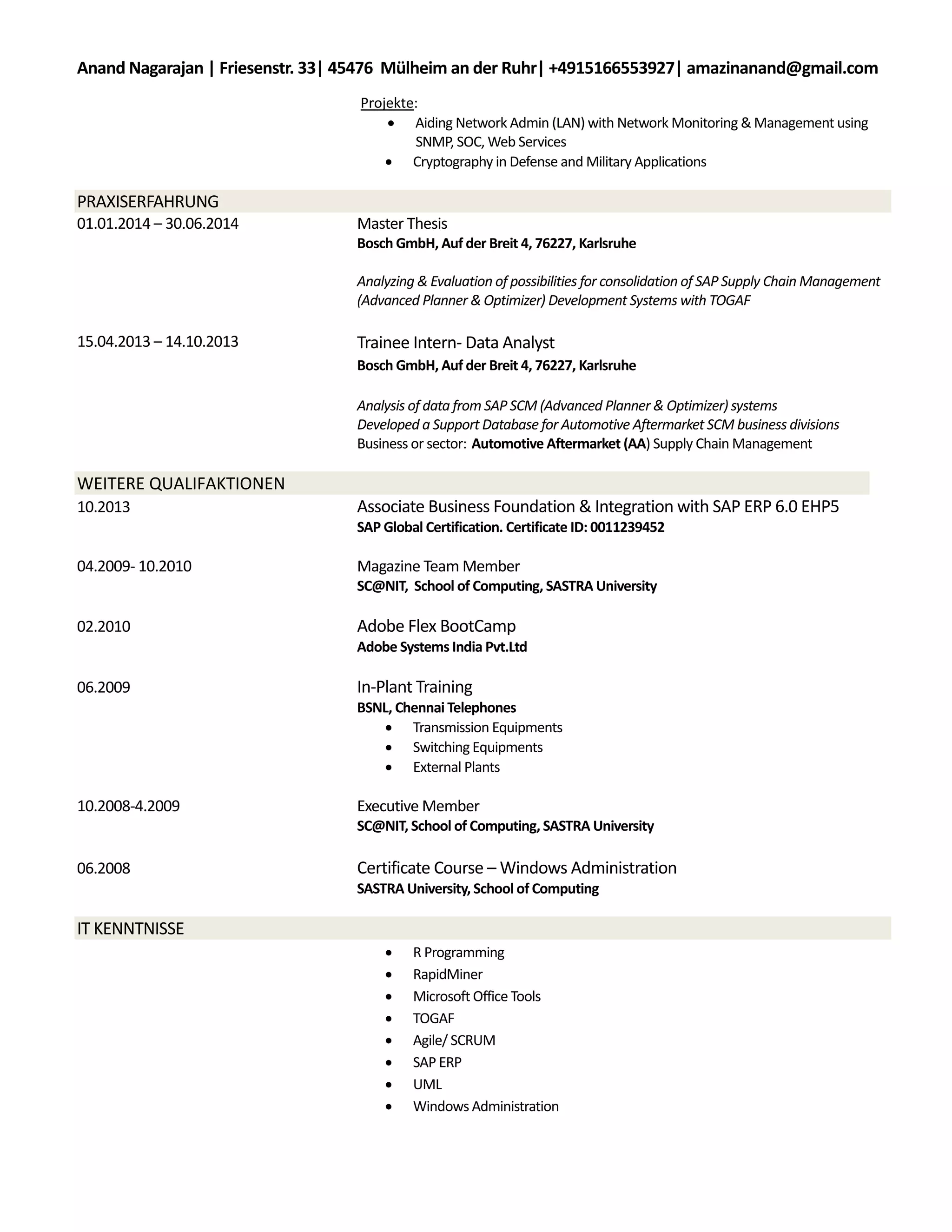 Lebenslauf | PDF | Computer Software and Applications | Computing