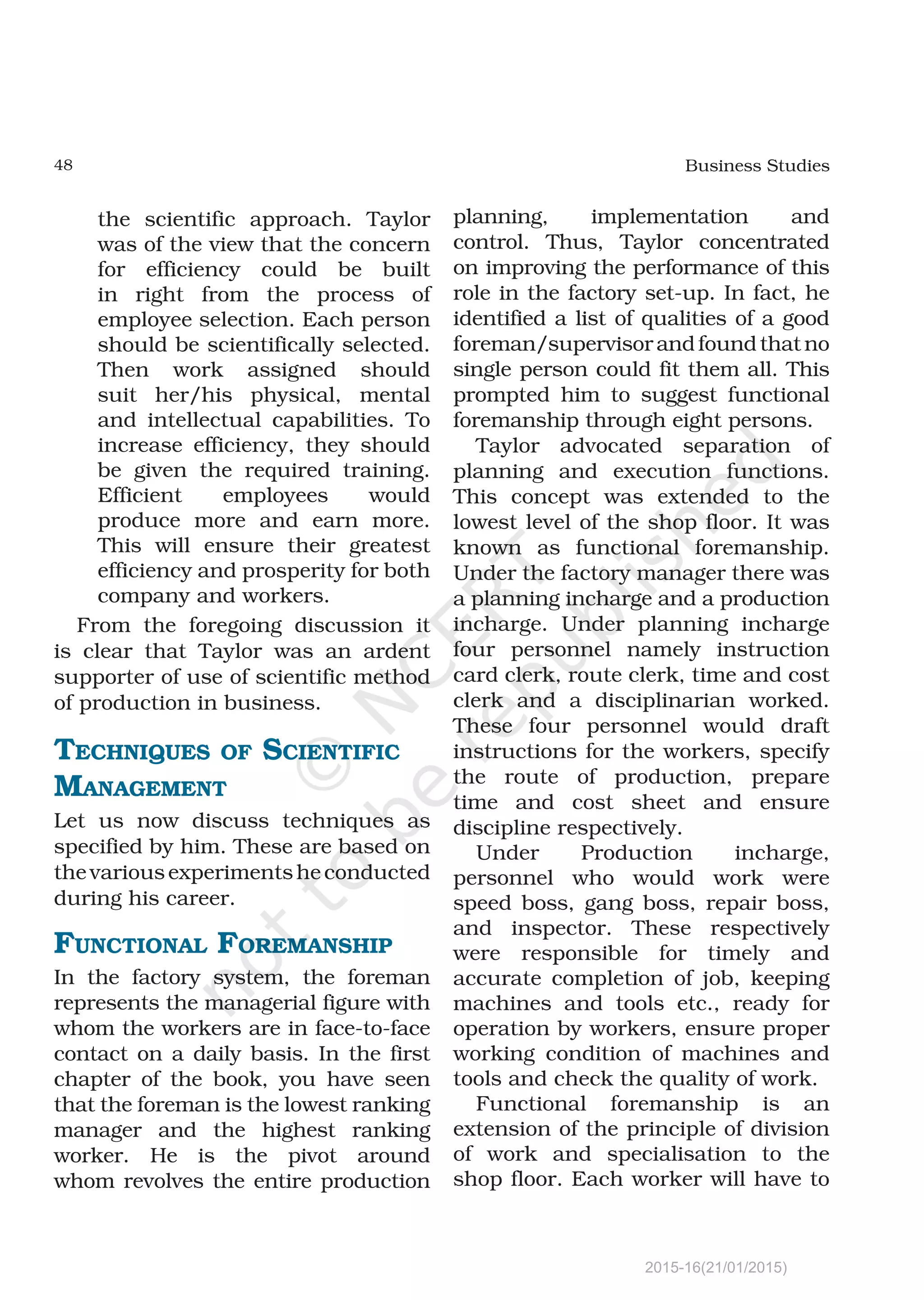 principle of management class 12 | PDF