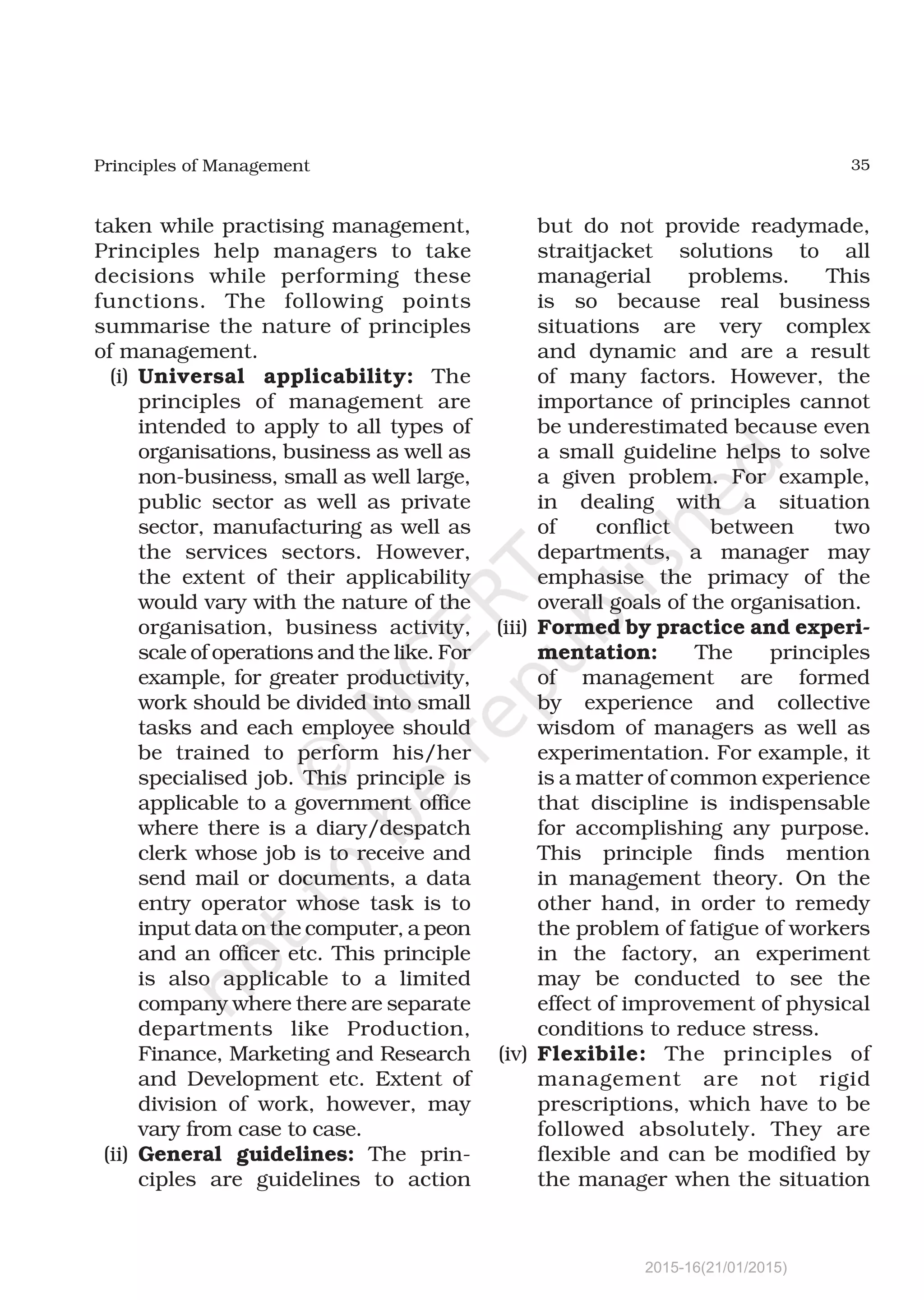 principle of management class 12 | PDF