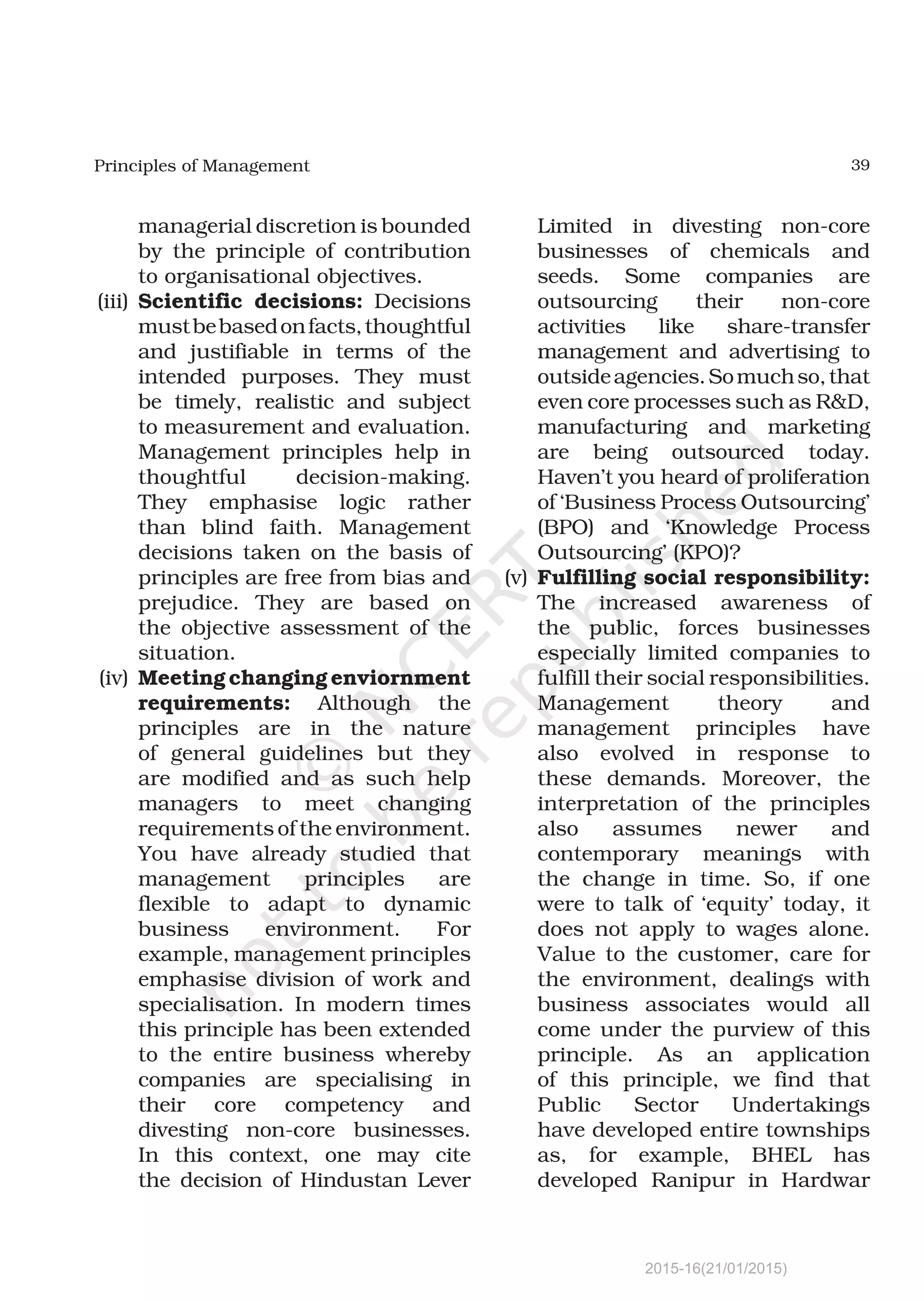 principle of management class 12 | PDF