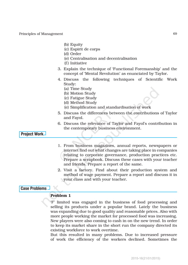 principle of management class 12 | PDF