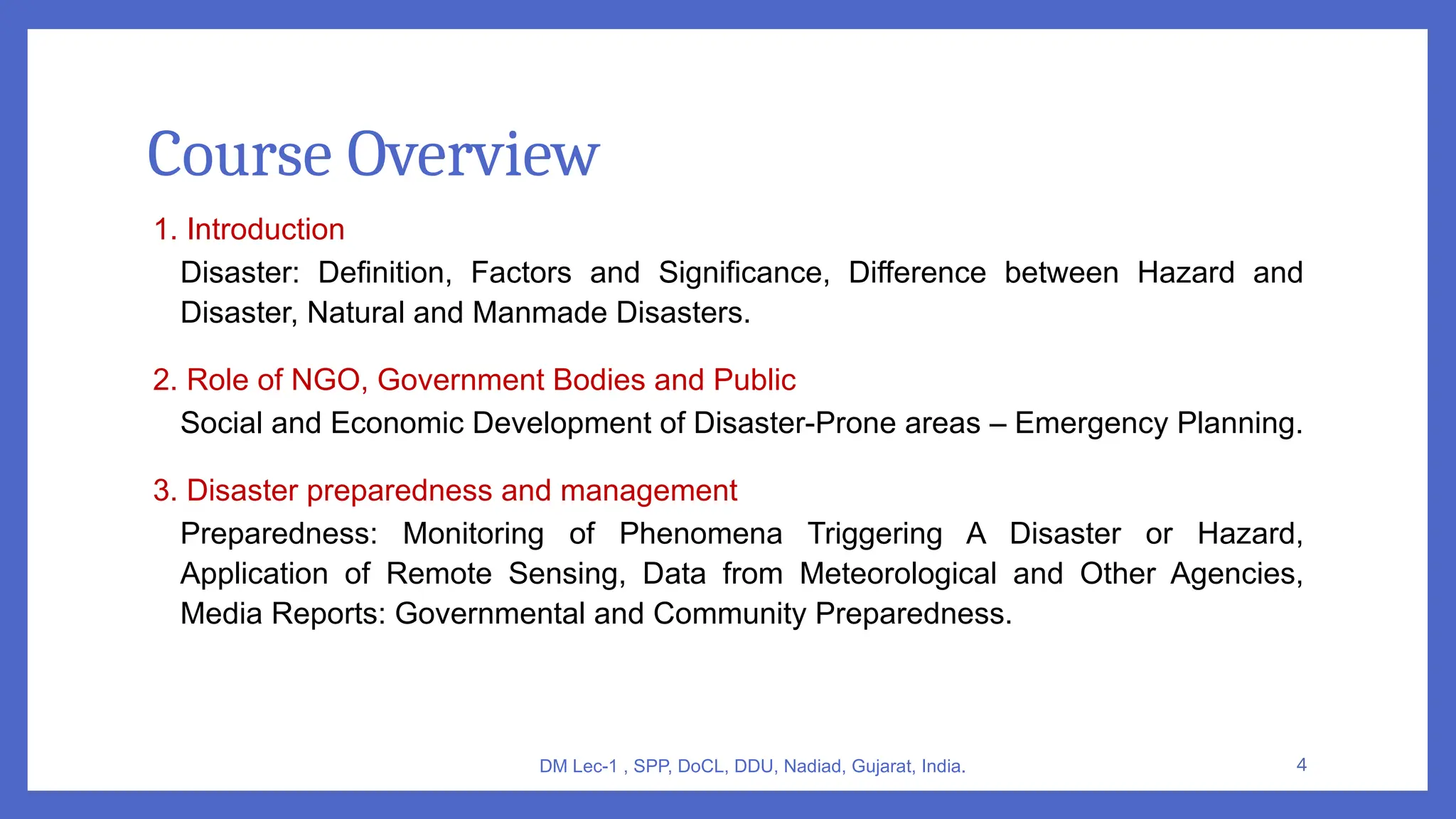 Lec-01 DISASTERMANAGEMENT- COURSE INTRODUCTION.pptx