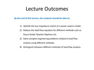 [LEC-05] Load Flow Analysis Power System | PDF