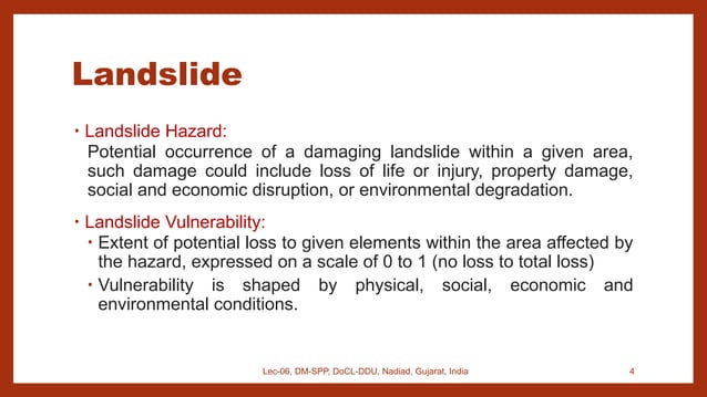 Lec-06 LANDSLIDE DISASTER MANAGEMENT.pptx