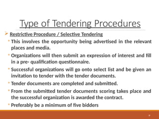 Tendering & Pre Construction Operations in Construction | PPTX