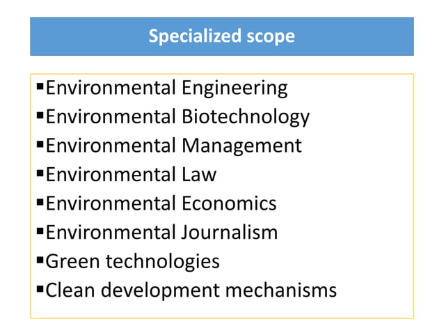 Multidisciplinary nature of environmental studies Definition, scope and ...
