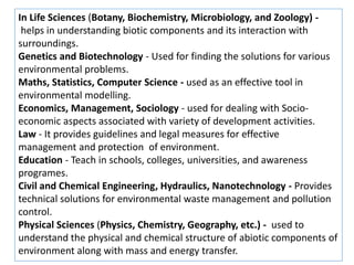Multidisciplinary nature of environmental studies Definition, scope and importance. Natural ...